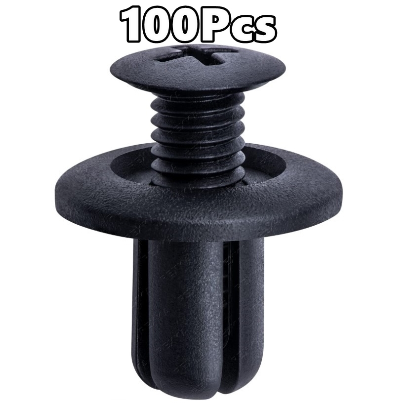 100Pcs Car Fastener Clip Bumper 8mm Trim Kit Car Push Pin Rivet Bumper ...