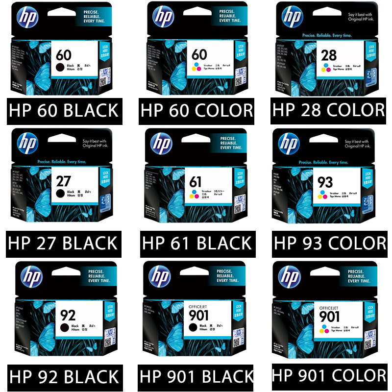 [ Original ] Unused,Expired date on Box HP Cartridge Ink HP 60/HP 28/HP 27/HP 61/HP 93/HP 92/HP ...