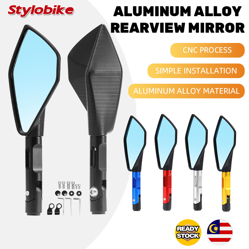 Universal Side Mirror Alloy Cnc Motorcycle Rearview Mirror Cermin Sisi