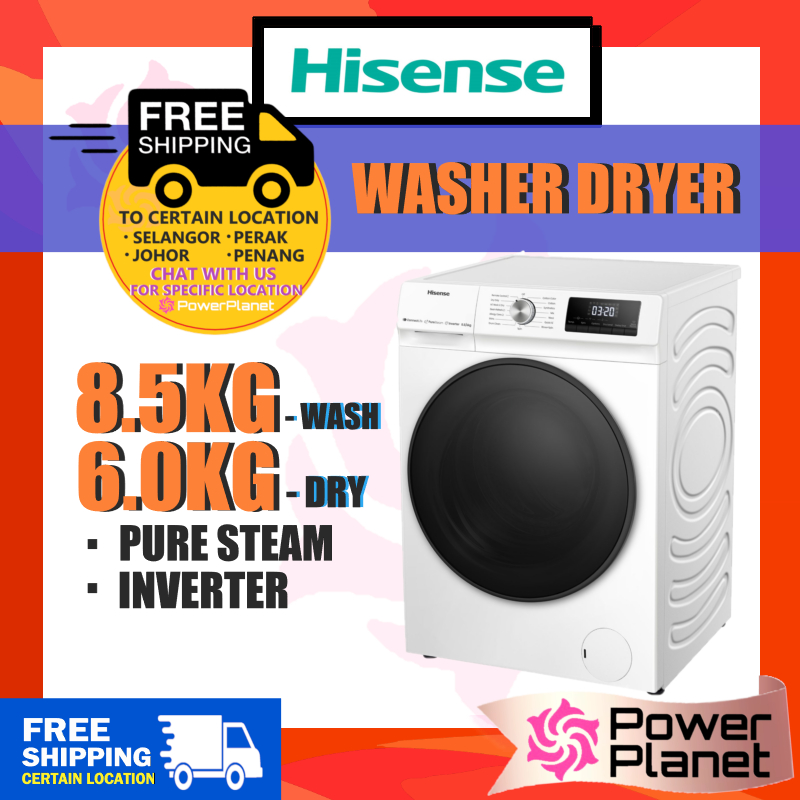 [FREE SHIPPING] Hisense (8.5KG Washer / 6KG Dryer) Front Load Washer ...