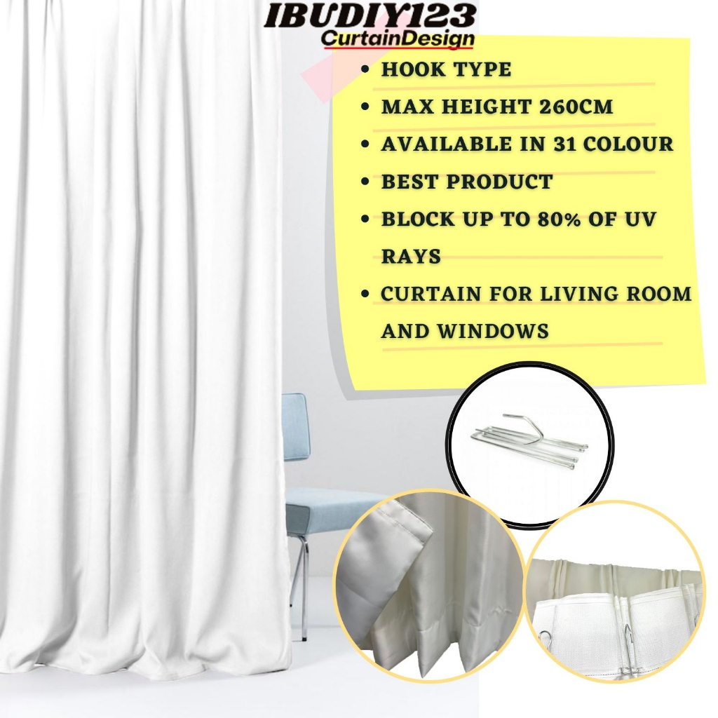 A14 Ready Made Curtain!!!Siap Jahit Langsir,Langsir RAYA Kain Tebal ...