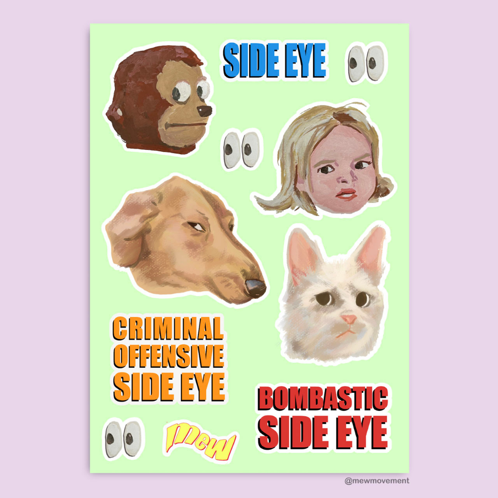 Side Eye Sticker Sheet Bombastic Side Eye Criminal Offensive Side Eye Journaling Decorative