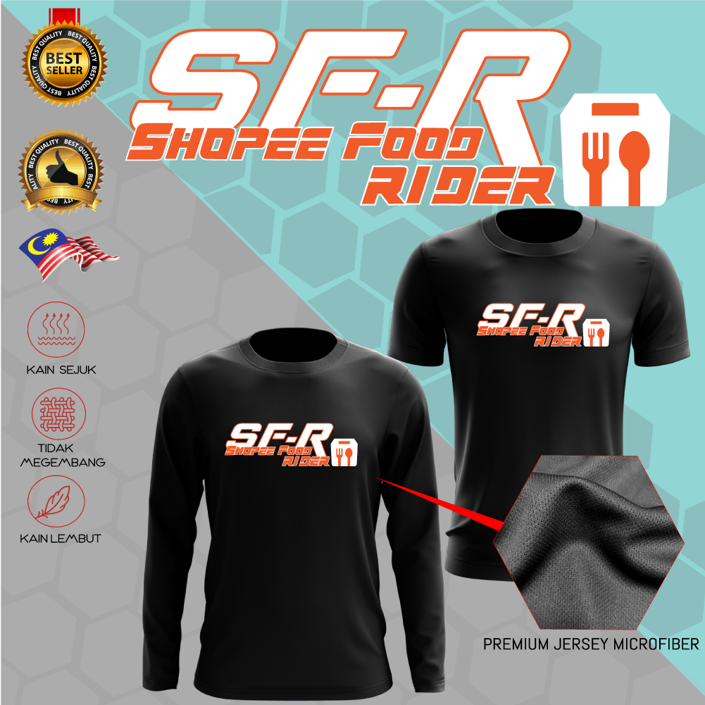 SHOPEE FOOD RIDE DELIVERY Msia Ready Stock Jersey Premium Microfiber ...