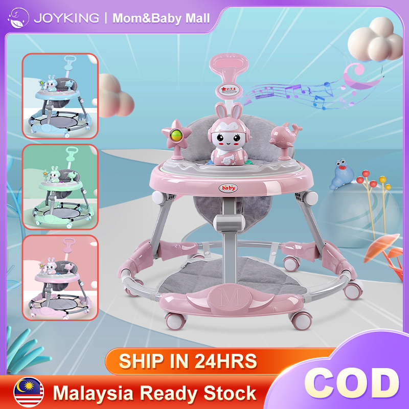 Ready Stock baby walker with Handle& Foot Pad Foldable with Music ...