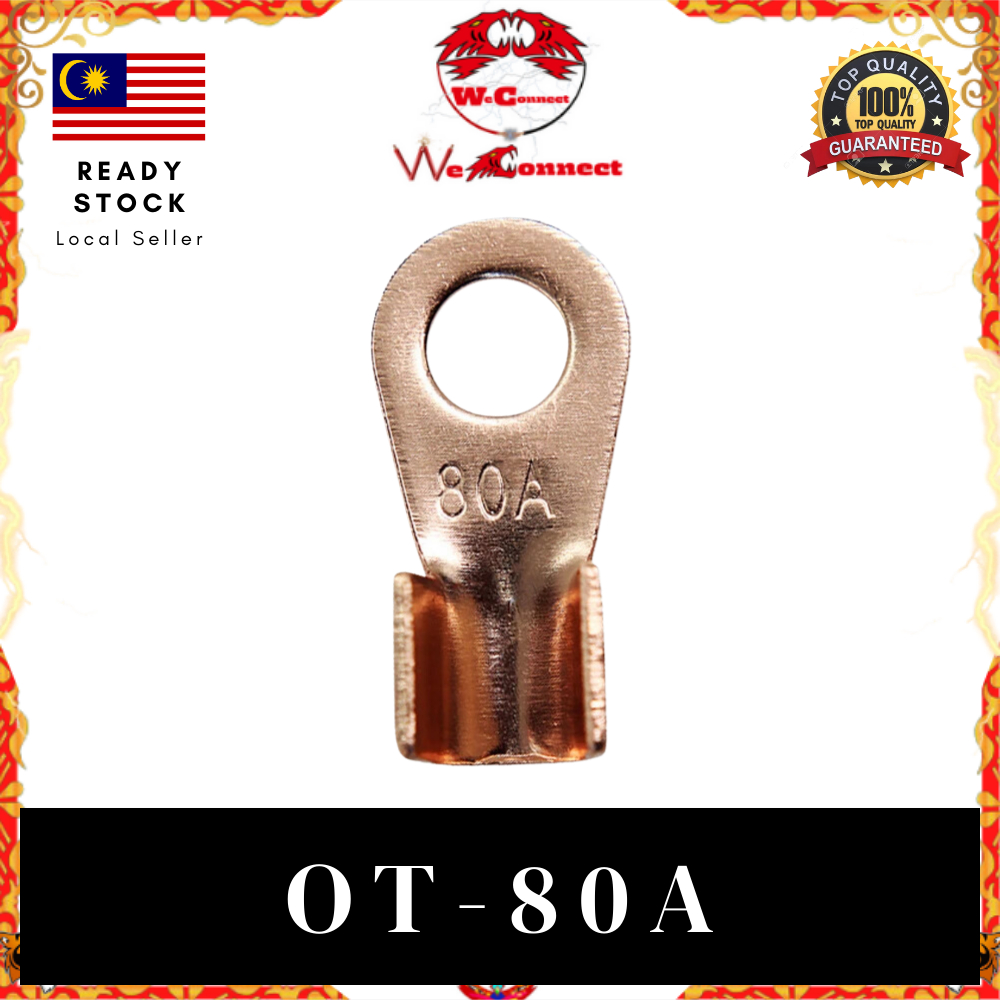 WeConnect Copper OT Cable Lug Wire Connector 20A 40A 60A 80A 100A 150A 300A Terminal Crimp Cable ...