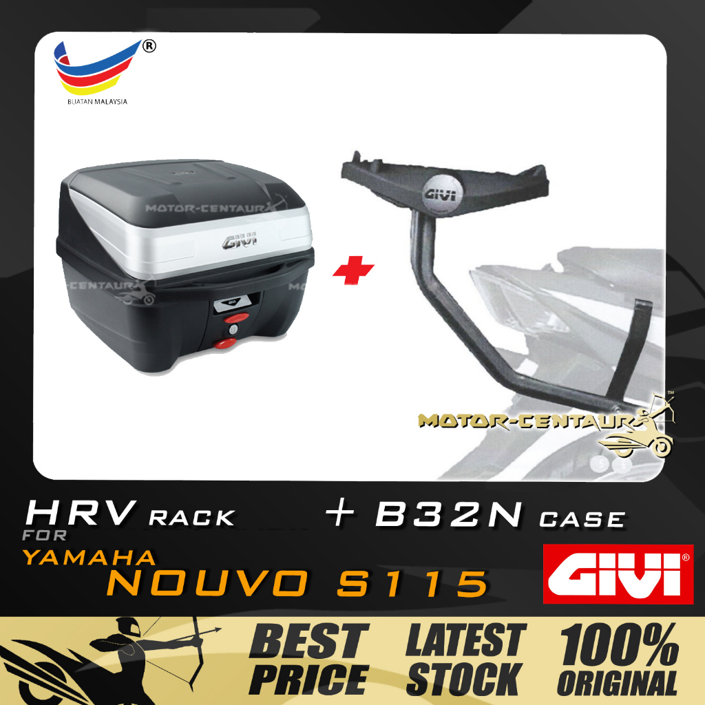 SET KOMBO KOTAK/BOX GIVI B27/B270/B32/B33/B42/B45/E43/E250 TOP CASE + GIVI YAMAHA NOUVO S HRV ...