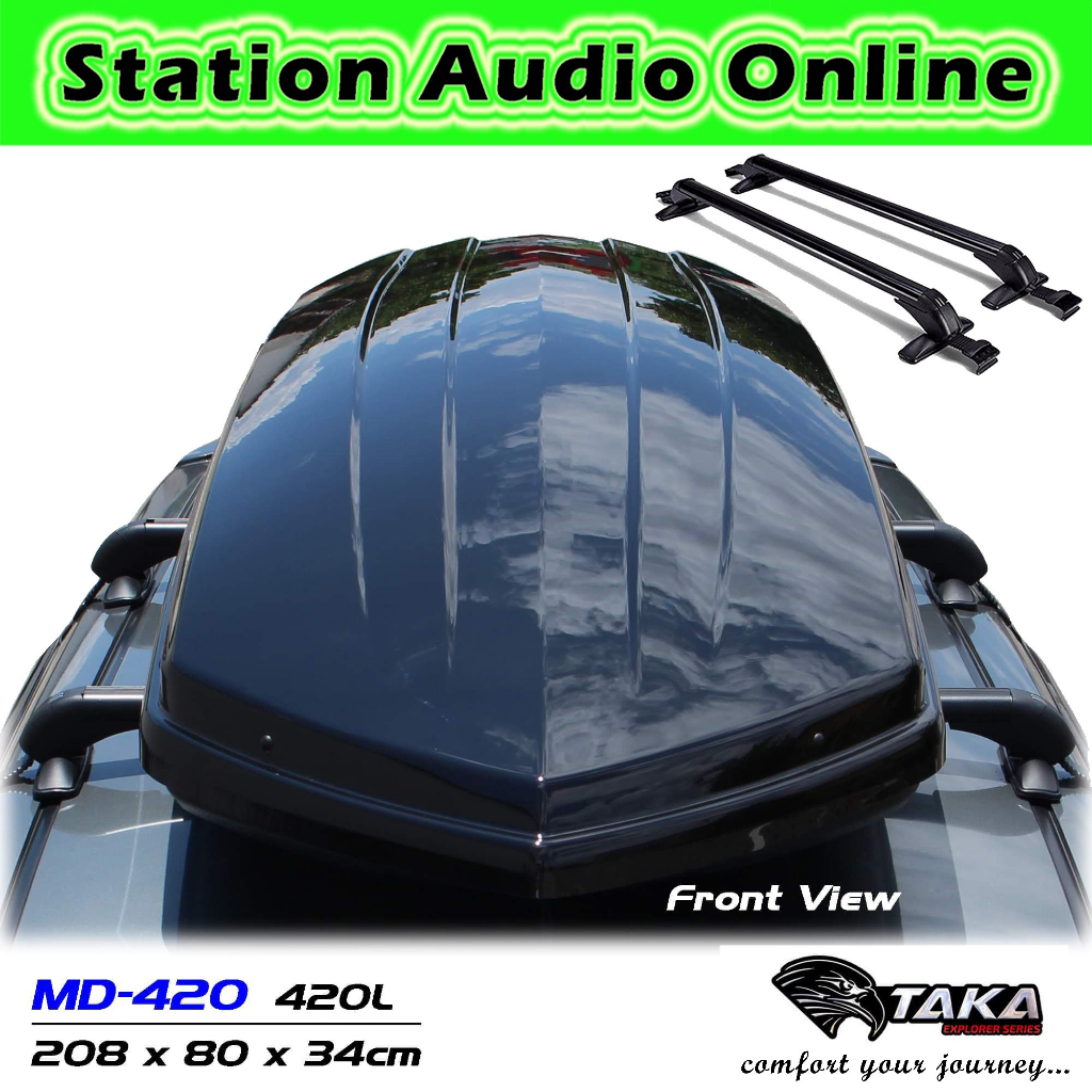 TAKA MD-420 Car Roof Box [Explorer Series] [XL Size] [Glossy Black ...