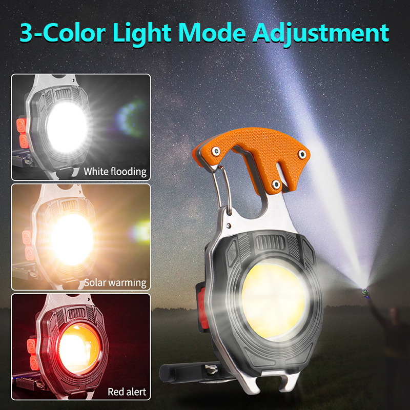 Portable COB LED Torch Light 800W Metal 15 in 1 Mini Cob Flashlight USB ...