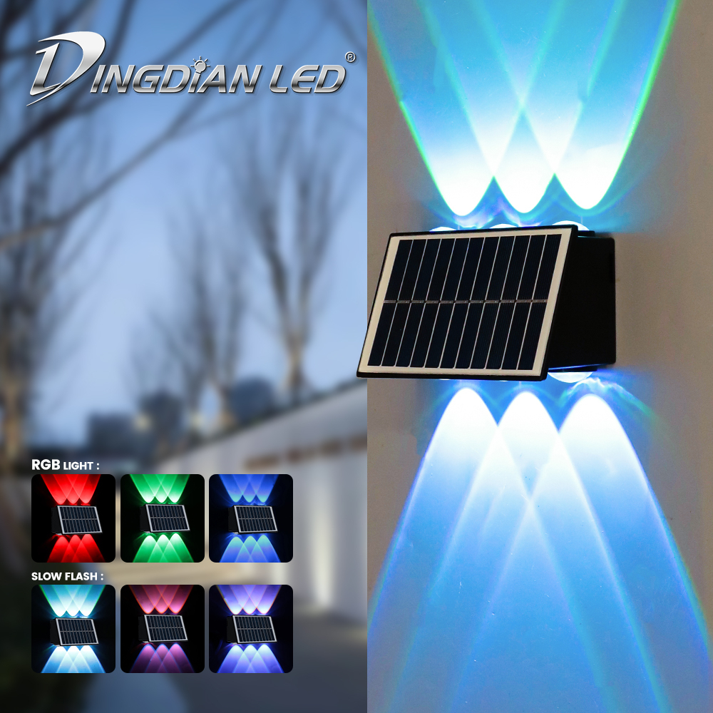 Dingdian LED Outdoor Solar LED Wall Lamp 6W/8W/12W 4/6/8LEDs Waterproof ...