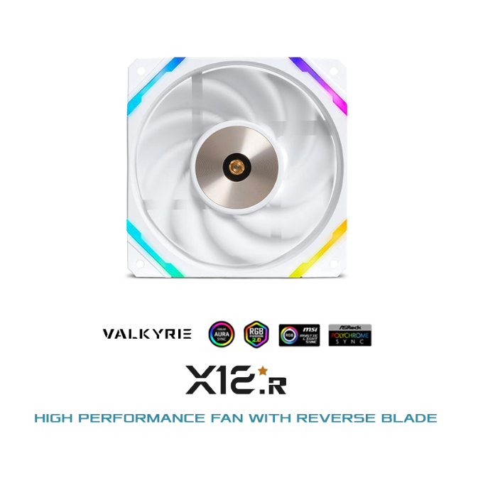 # VALKYRIE X12 Series RGB 120mm RGB Fan # [BLACK/WHITE] | Shopee Malaysia