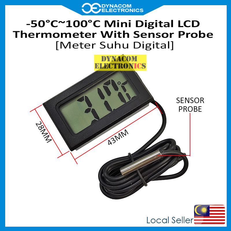 -50°C~100°C Mini Digital Temperature LCD Panel Thermometer With Sensor ...