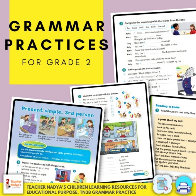 [ Printable / PDF ] Grammar Practices For Grade 2 | TN38 English ...