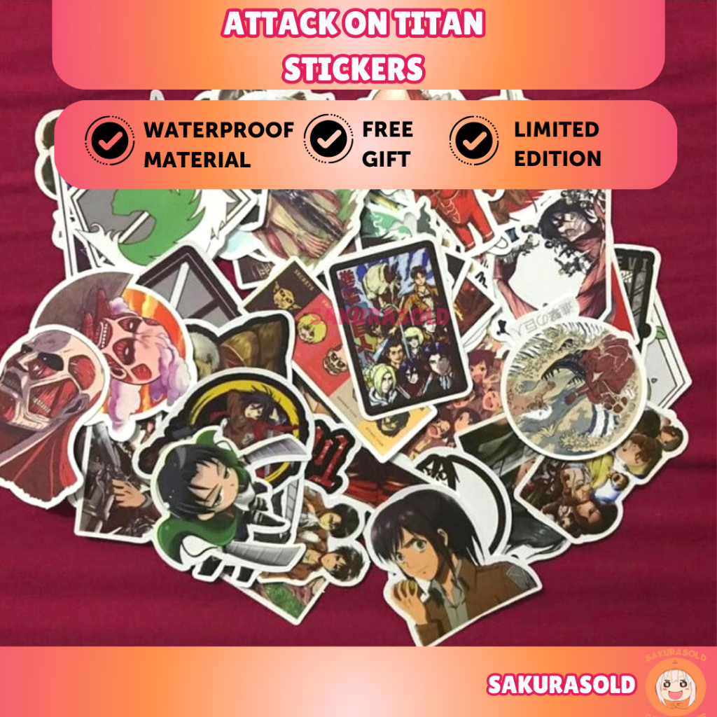 Attack On Titan 5pcs Stickers Shingeki No Kyojin Stickers Anime ...