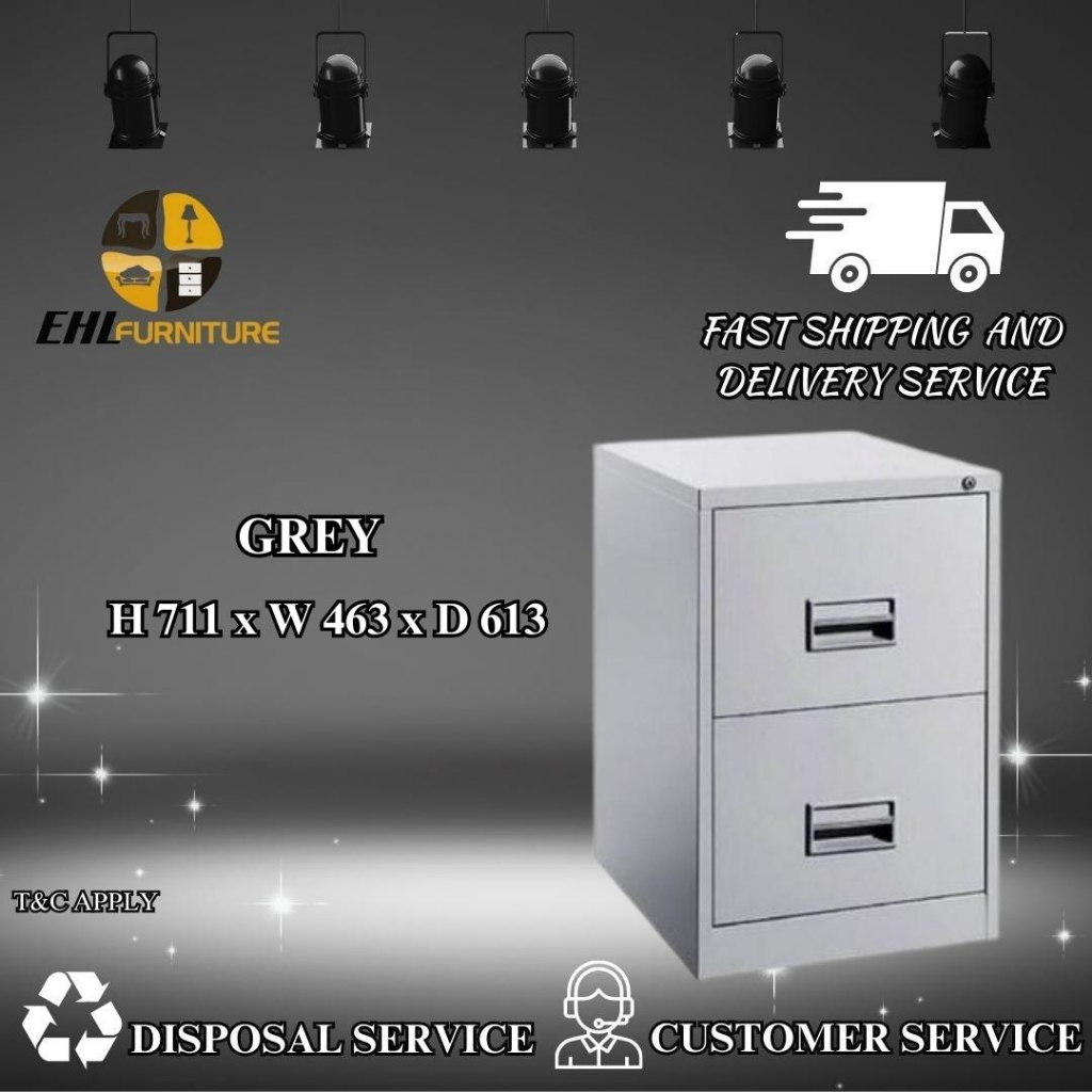 EHL FURNITURE - METAL CABINET Steel Cabinet 2 Drawers With Lock ...