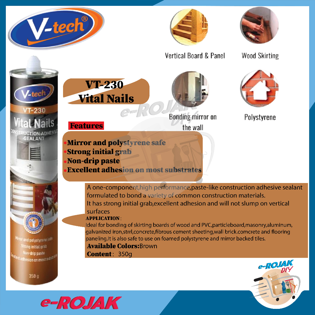 V-Tech Silicone Sealant & Adhesive Sealant 硅酮密封胶和粘合密封胶 | Shopee Malaysia