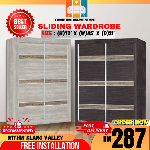 MW@STORE WARDROBE/ALMARI BAJU WHITE WASH/WENGE (SIAP PASANG)(DELIVERLY KL & KLANG VALLEY)(READY ...