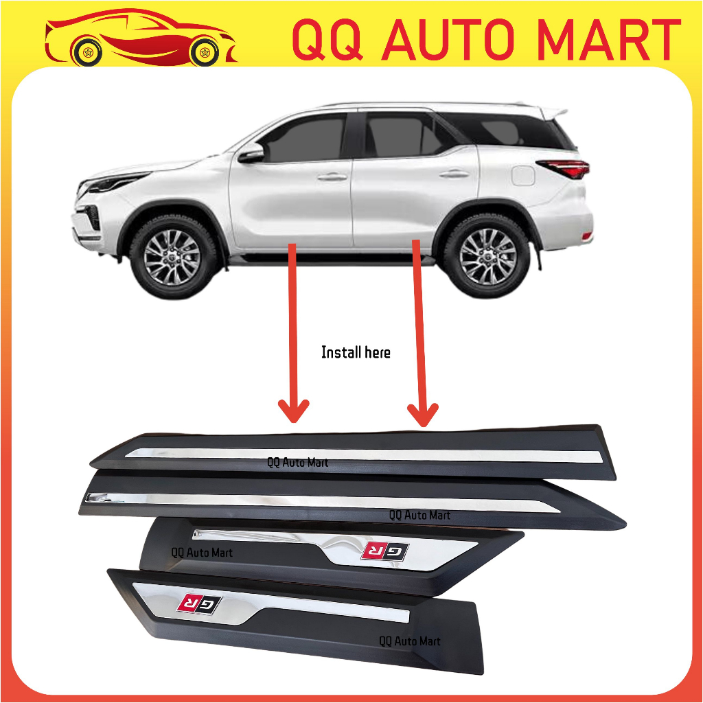 Toyota Fortuner 2016-2022 GR Side Door Moulding / SIDE DOORS CLADDING ...