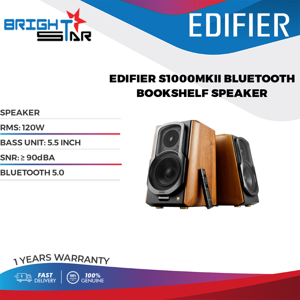 EDIFIER S1000MKII 2.0 BLUETOOTH BOOKSHELF SPEAKER WITH HI-RES AUDIO | Shopee Malaysia