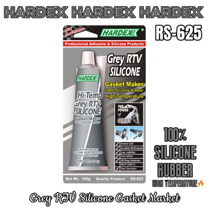 HARDEX RS625 Grey RTV Silicon Gum Gasket Maker High-Temperature Gam ...