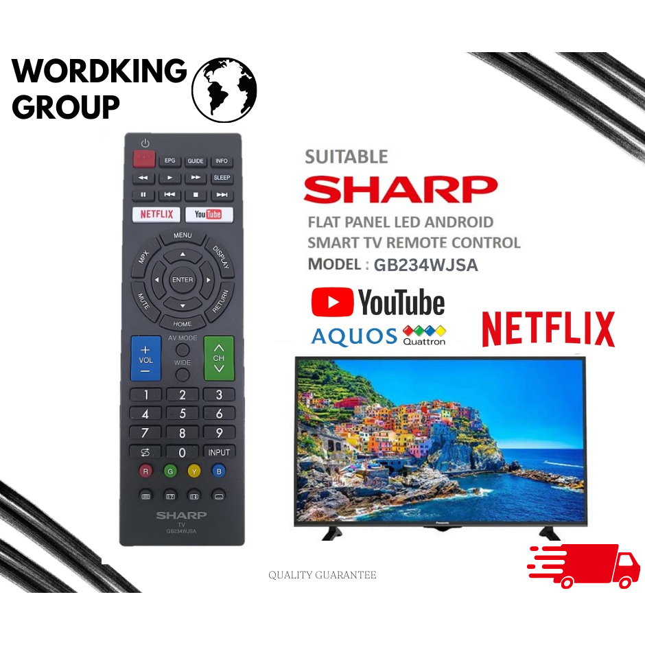 Sharp GB234WJSA Smart Flat Panel Led TV Remote Control with NETFLIX ...
