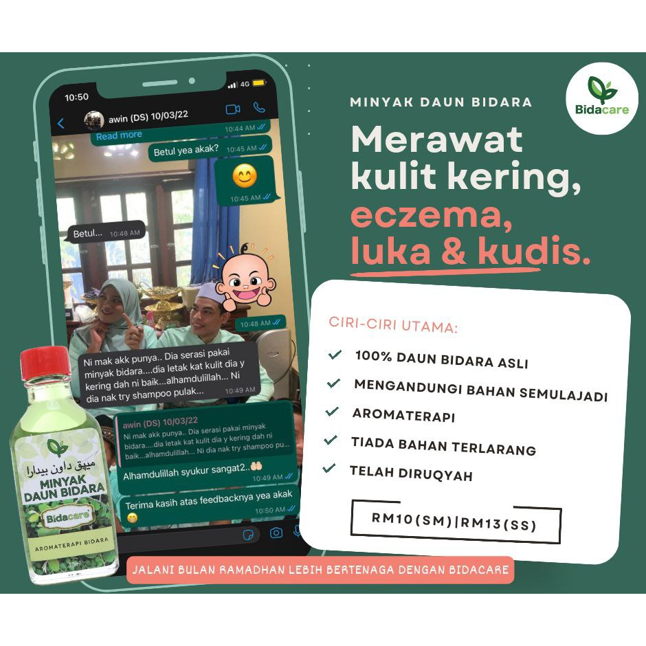 Minyak Daun Bidara untuk kanak kanak bayi gatal gigitan serangga eczema ...