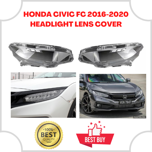HONDA CIVIC FC 2016-2020 HEADLAMP COVER HEADLIGHT COVER HEADLAMP LENS ...