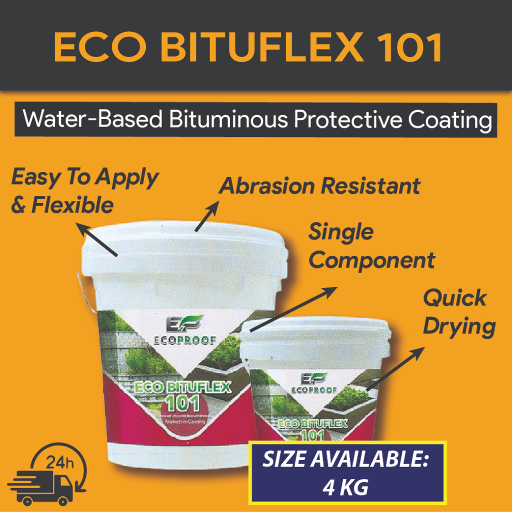 ECO BITUFLEX 101 4kg / WATER-BASED BITUMINOUS PROTECTIVE COATING / 透明防水 ...
