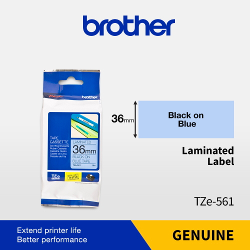 Brother Original P-Touch TZe Laminated Waterproof Label Tapes | 36mm ...