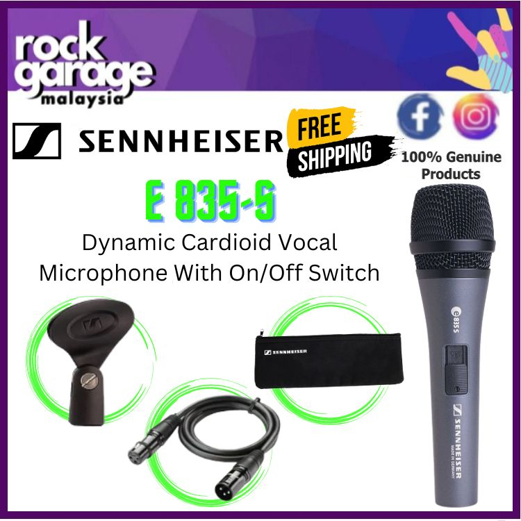 Sennheiser E 835-S Dynamic Cardioid Vocal Microphone With On/Off Switch (E835S/E-835S) | Shopee ...