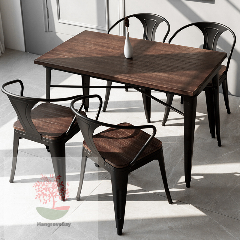Restaurant Table and Chair Imported Solid Wood Coffee Shop Dining Table Meja Restauran Kayu Asli ...