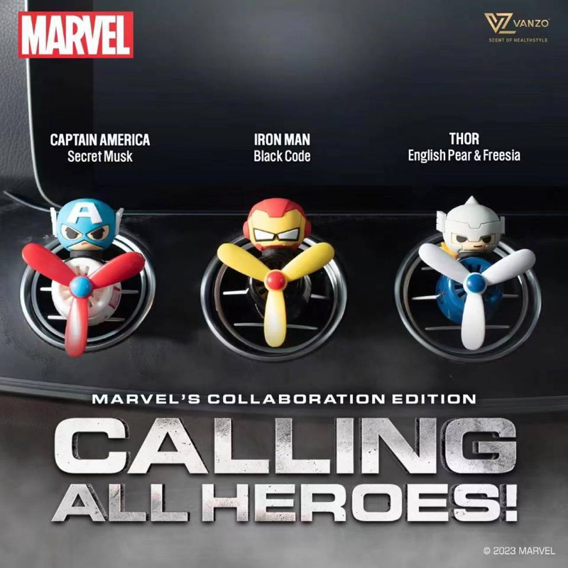 🔥Original原装正版 𝗩𝗔𝗡𝗭𝗢 Marvel Series Car Vent Perfume Captain America ...