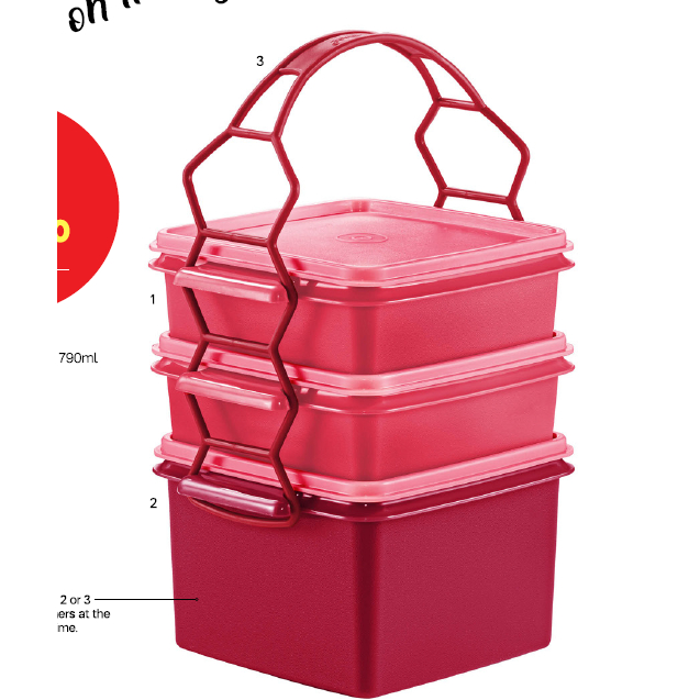 Tupperware Triffin Delight Set with cariolier / Double Deep 1.7L ...