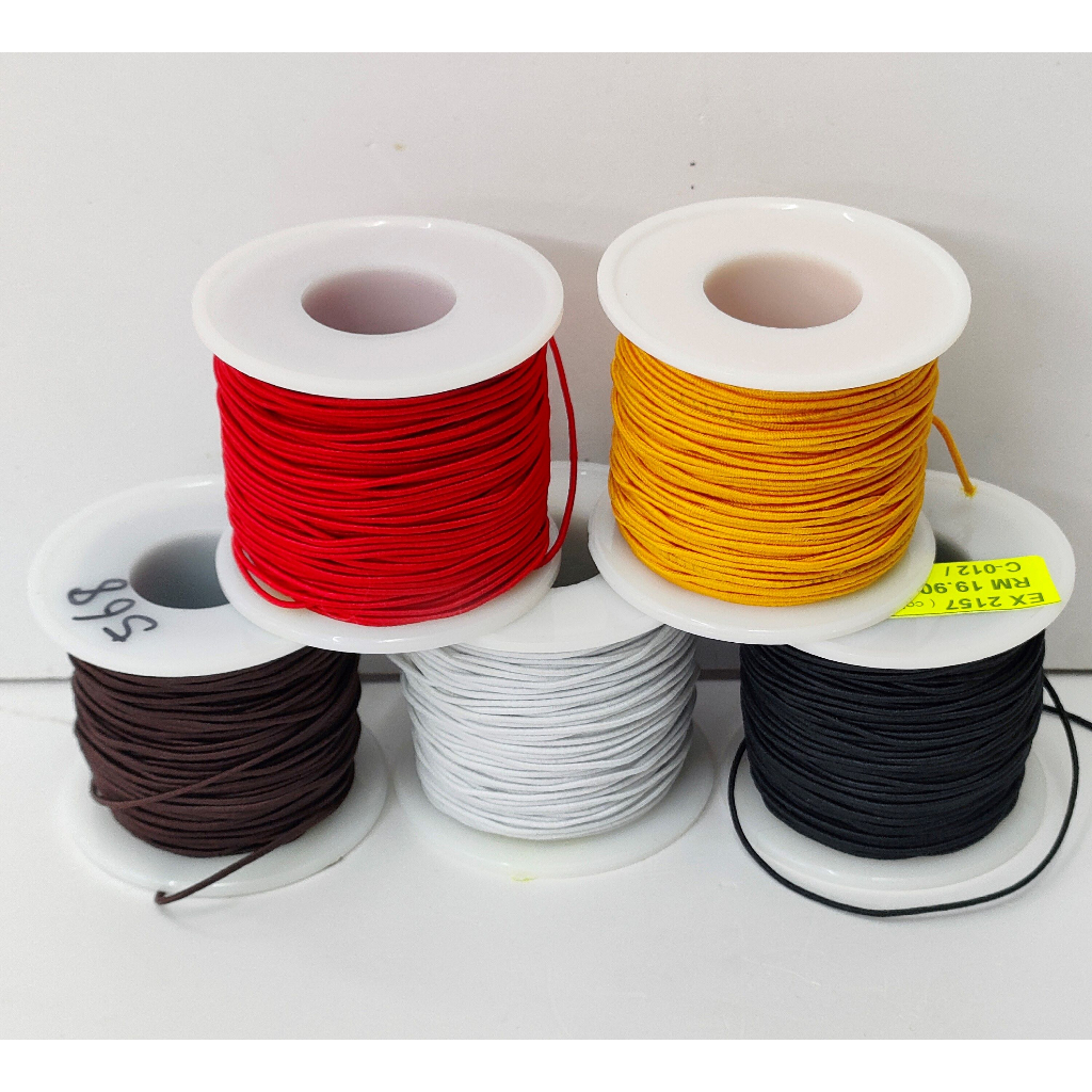 ( EX 2157 ) Elastic / 1.0mm tali getah bulat bewarna kira satu meter ...