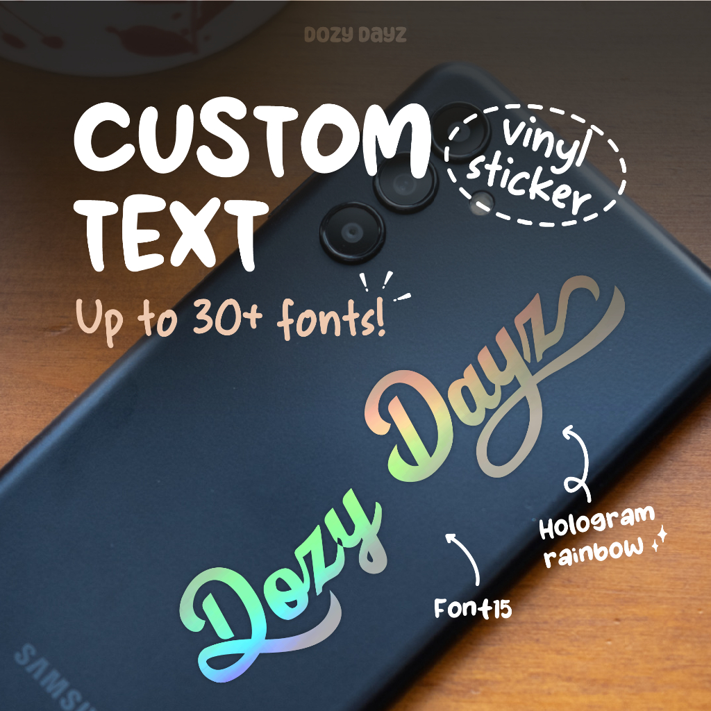Custom Text Vinyl Sticker | Custom Name Decal | Waterproof | Car ...