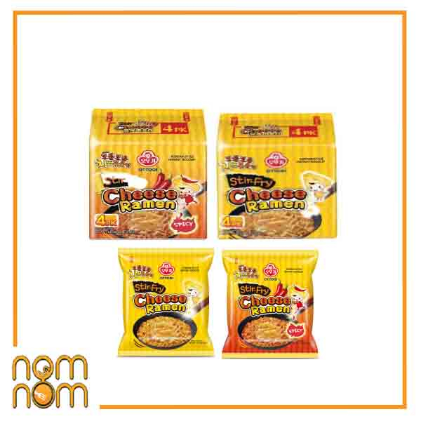 OTTOGI Stir fry cheese ramen 120gx4 /cheese ramen spicy 130gx4 KOREAN STYLE INSTANT NOODLE ...
