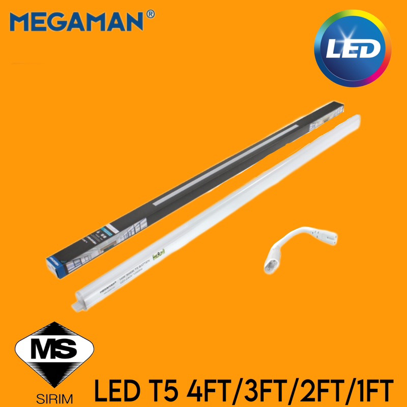 Megaman LED Light Tube T5 Batten 1/2/3/4FT 5W /9W /14W /18W (3000K ...