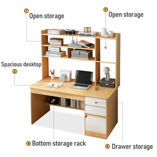 DO【NEW】Computer Study Table With Book Shelf Meja belajar Table With ...