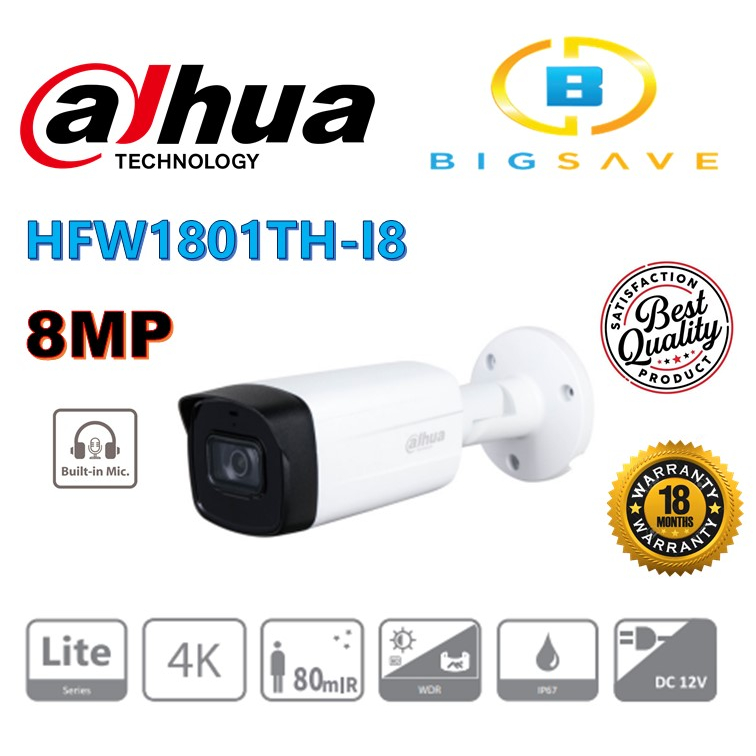 DAHUA 8MP HFW1801TH-I8 STARLIGHT HDCVI FIXED IR BULLET CAMERA | Shopee Malaysia