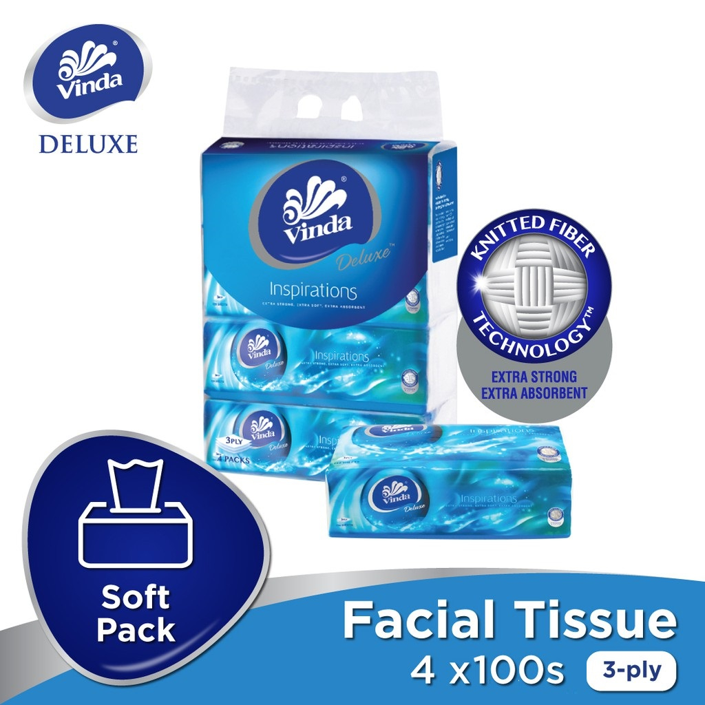 Vinda Deluxe Facial Tissue 4 x 100s | Shopee Malaysia