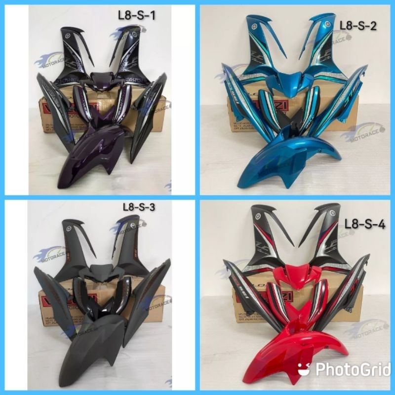 VELOZI RACING FULL BODY COVER SET LC135 YAMAHA V8 FI WITH STRIPE STICKER CM6 VCR1 DBMND WHITE ...