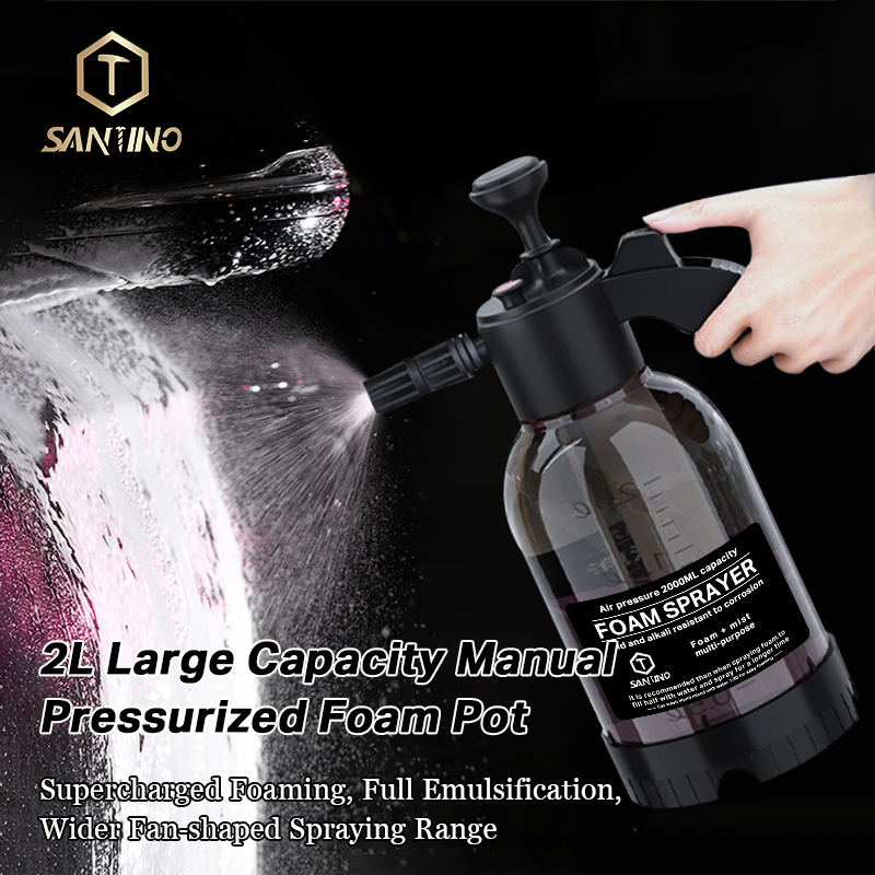 SANTINO 2L Hand Pump Foam Sprayer High Pressure Spray Gun Water Jet Car ...