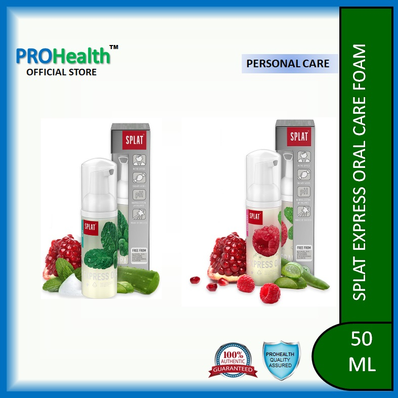 SPLAT Express Oral Care Foam 2 IN 1 - Mint / RASPBERRY [50ml] | Shopee ...
