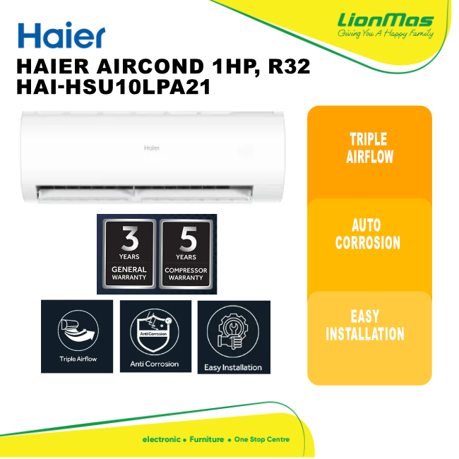 HAIER AIRCOND 1HP, R32 HAI-HSU10LPA21 | Shopee Malaysia