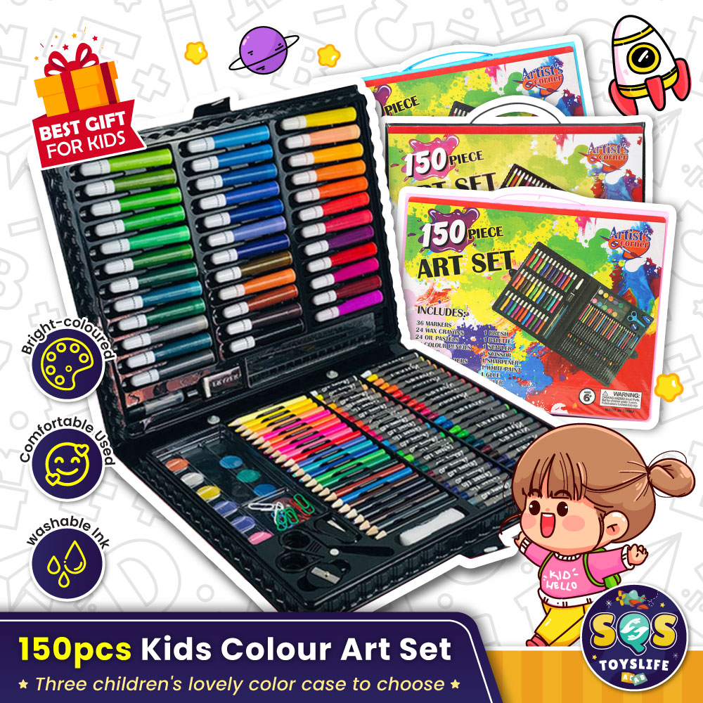 150pcs Kids Drawing Art Set Colour Pencil Set Stationary Crayon ...