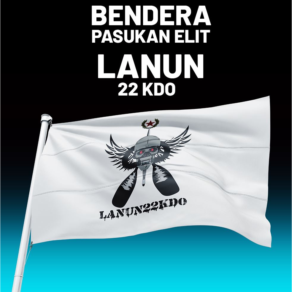 Bendera Lanun 22 KDO Komando I Bendera Pasukan Elit I Bendera Pasukan ...