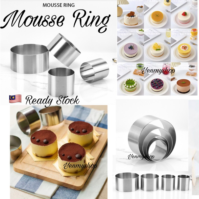 Kek Stainless Steel Heighteen Mousse Cake Ring/round mould Kek Mousse ...