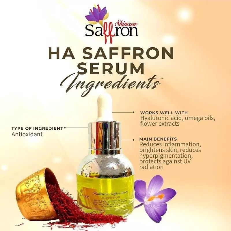 NEW SAFFRON SKINCARE ORIGINAL HA DAY SERUM (15ml/30ml) - ORGANIC WITH ...
