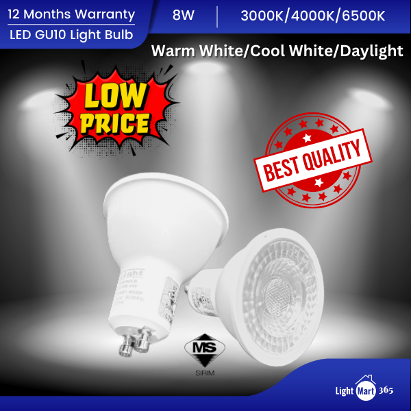 [1 YEARS WARRANTY] LED Bulb GU10 Mentol 8W 3C Spotlight Track Light ...