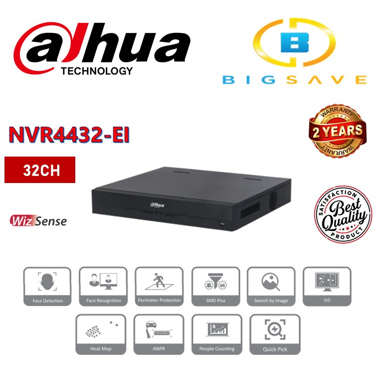 DAHUA 32CH / 32 CHANNEL NVR4432-EI 1.5U 4HDDS WIZSENSE NETWORK VIDEO RECORDER | Shopee Malaysia