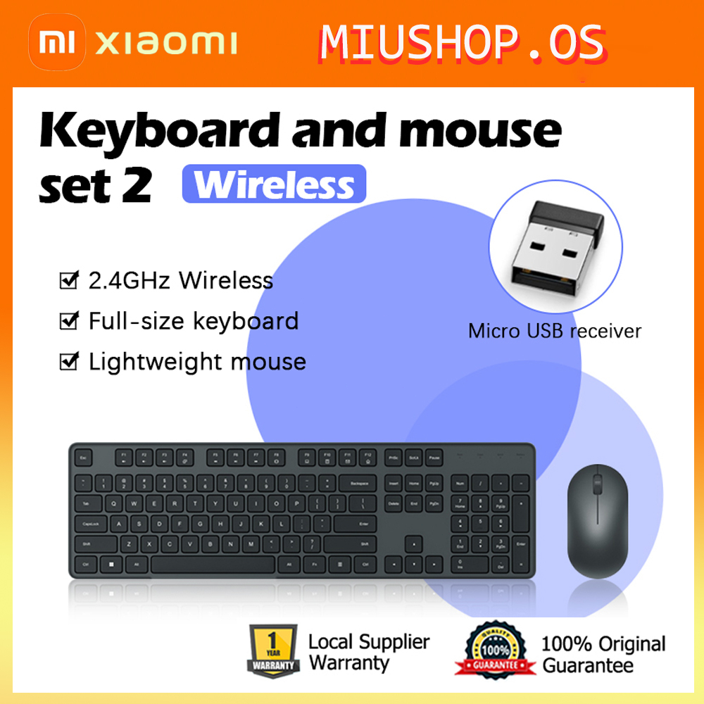 Xiaomi Wireless Keyboard Mouse Set 2.4Ghz 1000 DPI Mouse Silent Edition ...